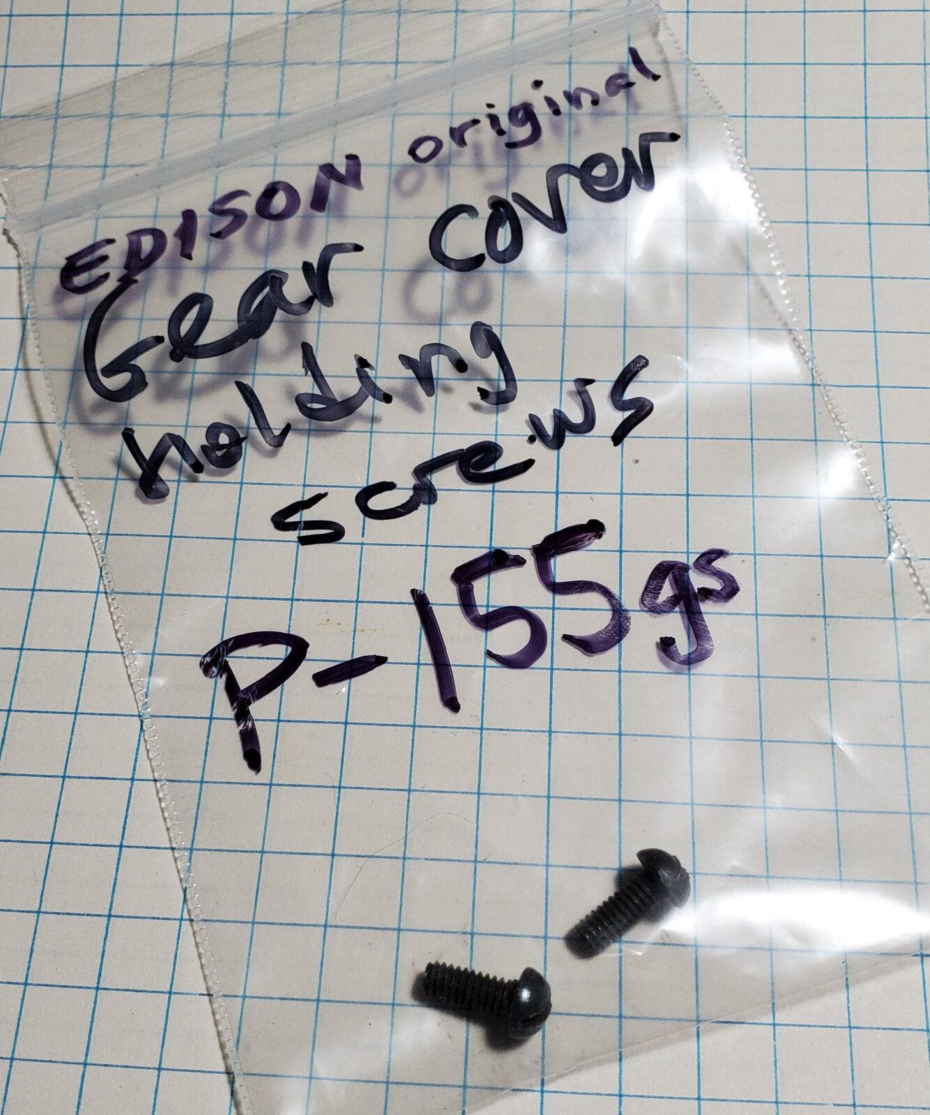 P-155gs EDISON Gear Cover Holding Screws - Phonographs.org